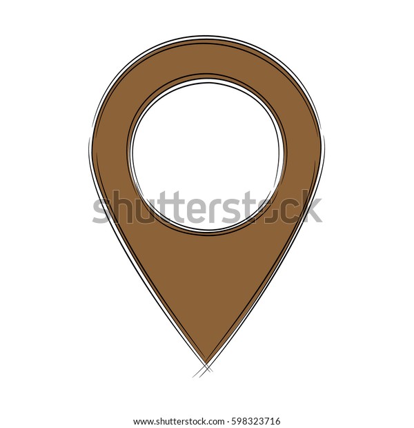 Illustration Cute Cartoon Doodle Map Pointer Stock Vector (Royalty Free ...