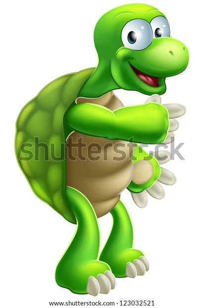 Illustration Cute Cartoon Tortoise Turtle Character Stock Vector ...