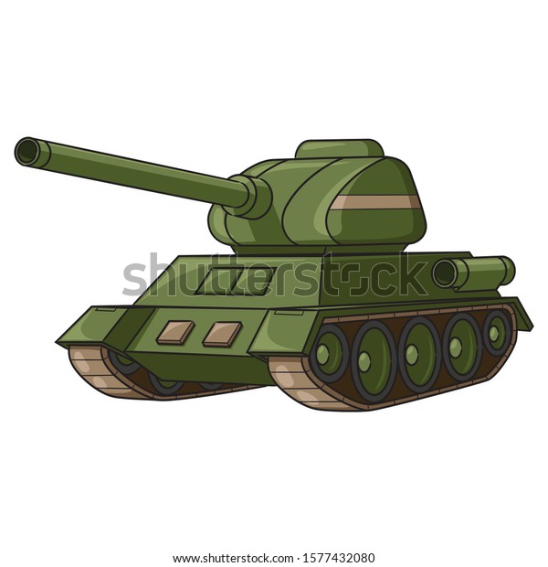 Illustration Cute Cartoon War Tank Stock Vector (Royalty Free ...