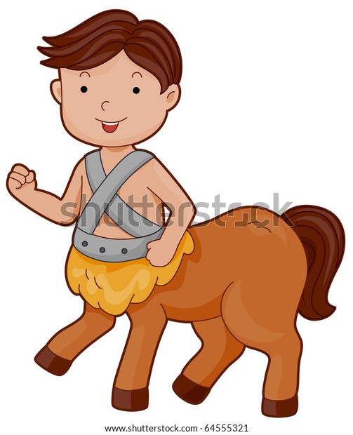 Illustration Cute Centaur Walking Around Stock Vector (Royalty Free ...
