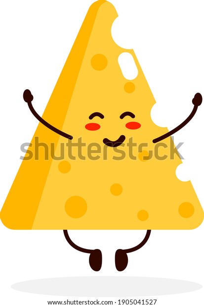 Illustration Cute Cheese Character Having Happy Stock Vector (Royalty ...