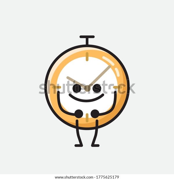 Illustration Cute Clock Vector Character Stock Vector (Royalty Free ...