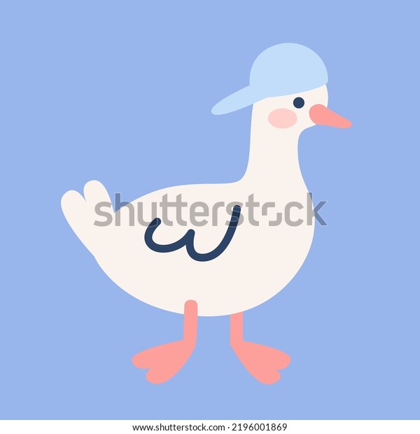 Illustration Cute Duck Baseball Cap Stock Vector (Royalty Free ...