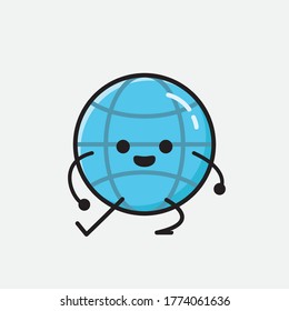 Illustration Cute Earth Globe Vector Character Stock Vector (Royalty ...