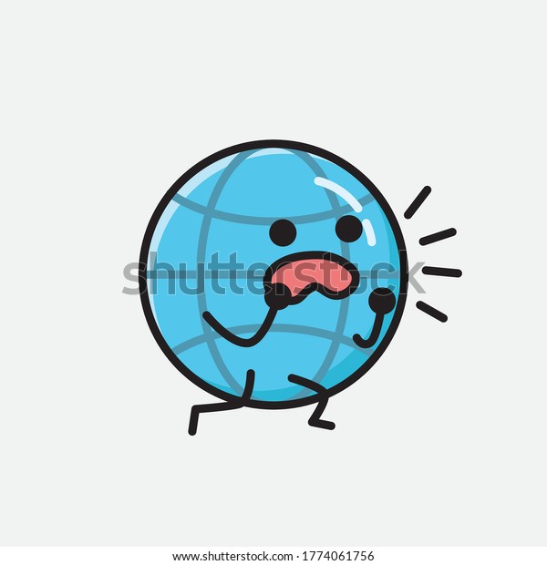 Illustration Cute Earth Globe Vector Character Stock Vector (Royalty ...
