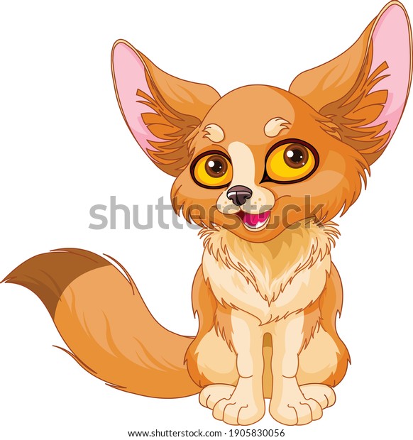 Illustration Cute Fox Fennec Stock Vector (Royalty Free) 1905830056 ...