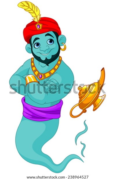 Illustration Cute Genie Stock Vector (Royalty Free) 238964527