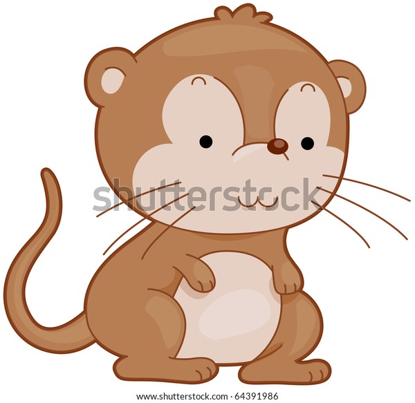 Illustration Cute Gerbil Smiling Contentedly Stock Vector (Royalty Free ...