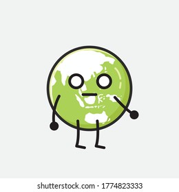 Illustration Cute Green Earth Vector Character Stock Vector (Royalty ...