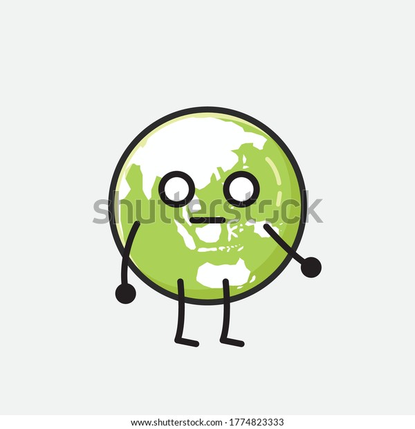 Illustration Cute Green Earth Vector Character Stock Vector (Royalty ...