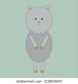 Illustration Cute Grey Sheep Stock Vector (Royalty Free) 2128554347 ...
