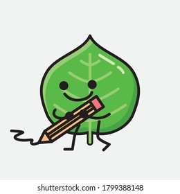 Illustration Cute Leaf Vector Character Stock Vector (Royalty Free ...