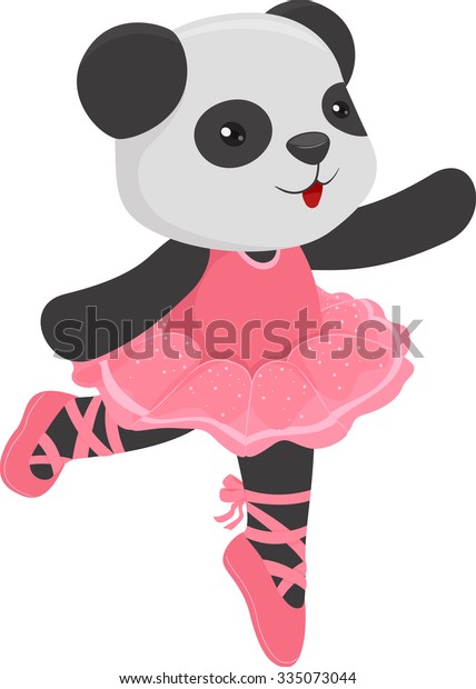Illustration Cute Panda Wearing Ballet Costume Stock Vector (Royalty ...