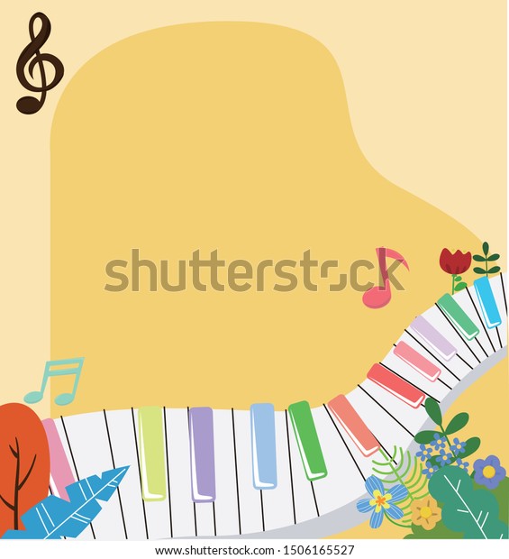 Illustration Cute Piano Background Stock Vector (Royalty Free ...