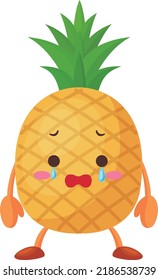 Illustration Cute Pineapple Character Crying Stock Vector (Royalty Free ...