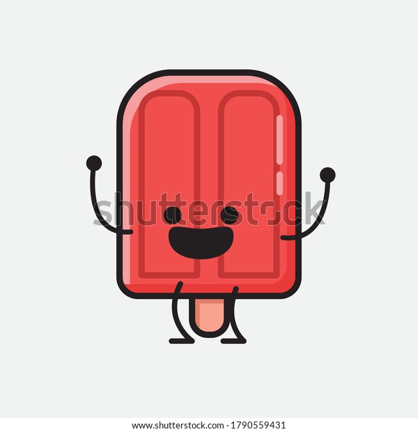 Illustration Cute Popsicle Mascot Vector Character Stock Vector ...