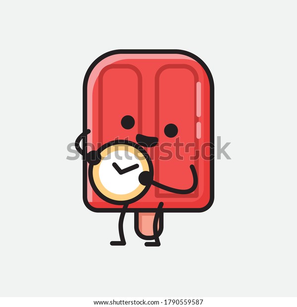 Illustration Cute Popsicle Mascot Vector Character Stock Vector ...