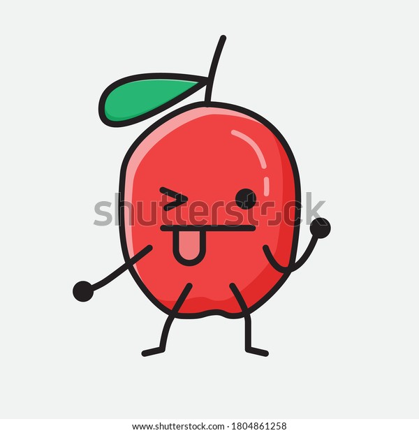 Illustration Cute Red Berry Vector Character Stock Vector (Royalty Free ...