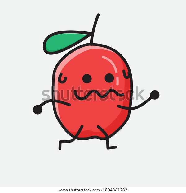 Illustration Cute Red Berry Vector Character Stock Vector (Royalty Free ...