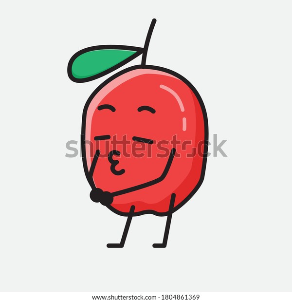 Illustration Cute Red Berry Vector Character Stock Vector (Royalty Free ...