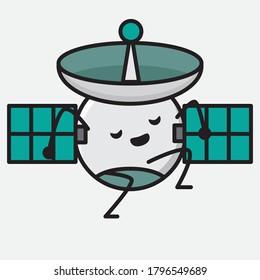 Illustration Cute Satellite Antenna Vector Character Stock Vector ...