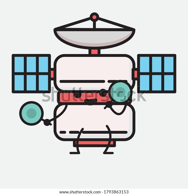 Illustration Cute Satellite Vector Character Stock Vector (Royalty Free ...