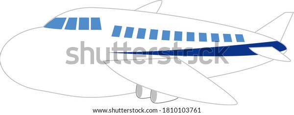 Illustration Cute Simple Airplane Flying Sky Stock Vector (Royalty Free ...