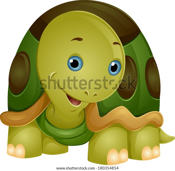 Illustration Cute Smiling Turtle Head Partly Stock Vector (Royalty Free ...