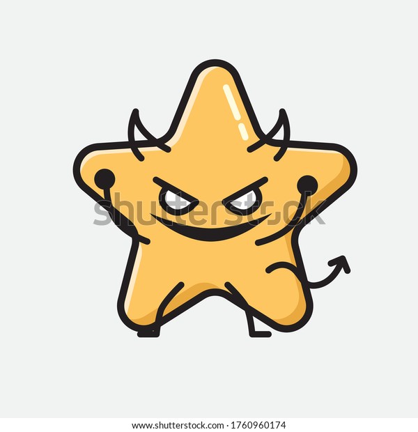 Illustration Cute Star Vector Character Flat Stock Vector (Royalty Free ...