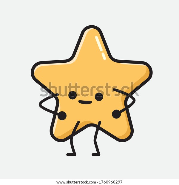 Illustration Cute Star Vector Character Flat Stock Vector (Royalty Free ...