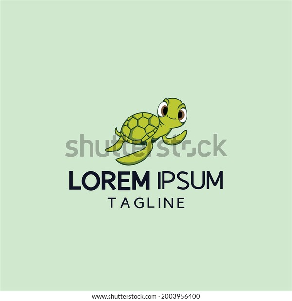 Illustration Cute Turtle Logo Design Stock Vector (Royalty Free ...