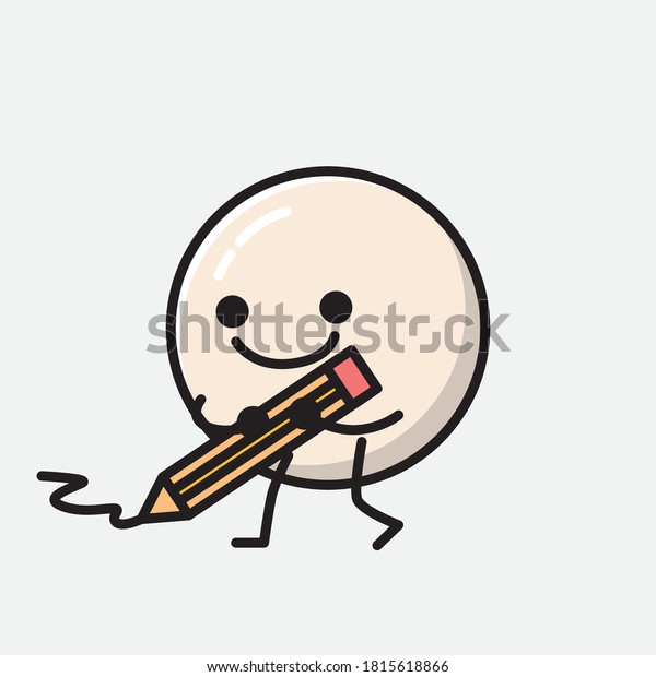 Illustration Cute White Ball Vector Character Stock Vector (Royalty ...