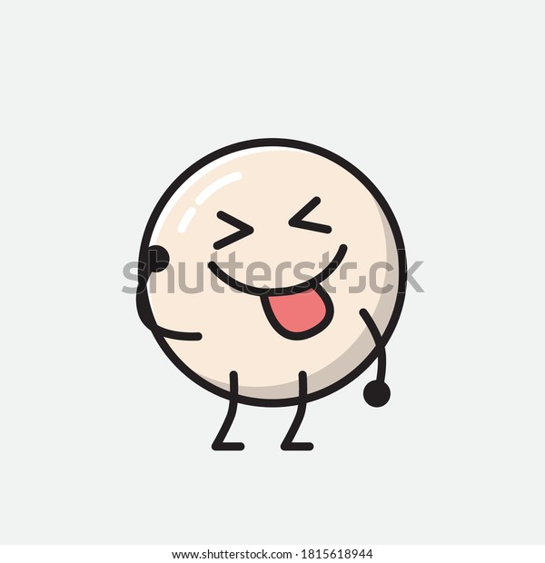 Illustration Cute White Ball Vector Character Stock Vector (Royalty ...