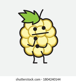 Illustration Cute White Berry Vector Character Stock Vector (Royalty ...