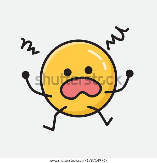 Illustration Cute Yellow Emoticon Vector Character Stock Vector ...