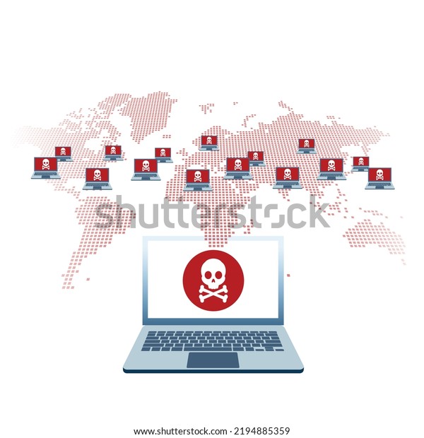 Illustration Cybersecurity Concept World Wide Computer Stock Vector ...
