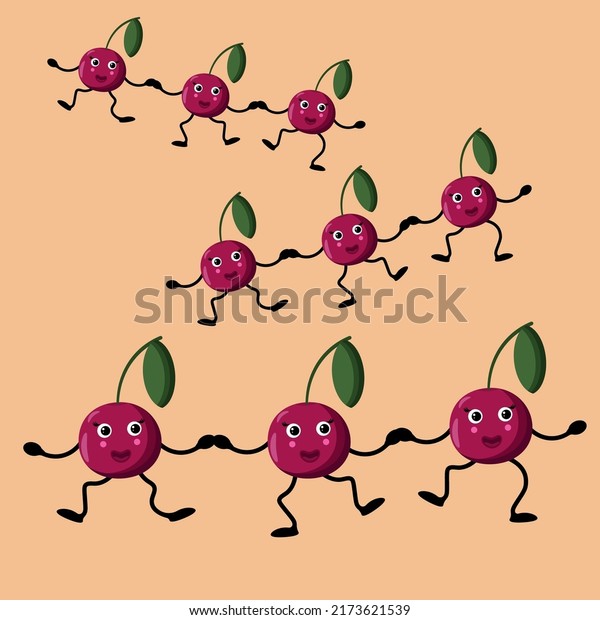 Illustration Dancing Cherries Stock Vector (Royalty Free) 2173621539 ...