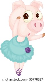Illustration Dancing Pig On White Background Stock Vector (Royalty Free ...