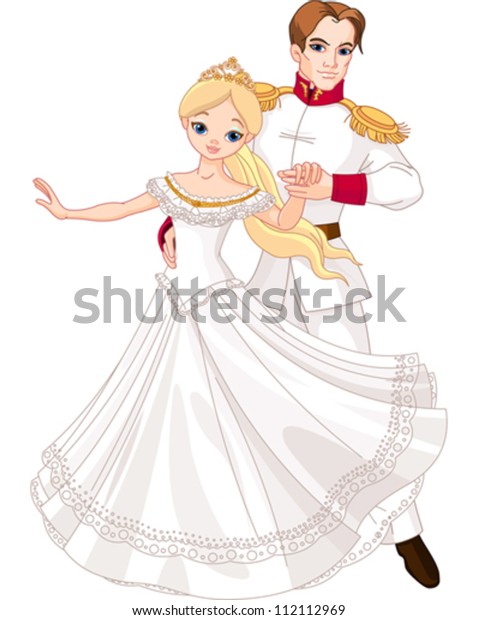 Illustration Dancing Prince Princess Stock Vector (Royalty Free) 112112969