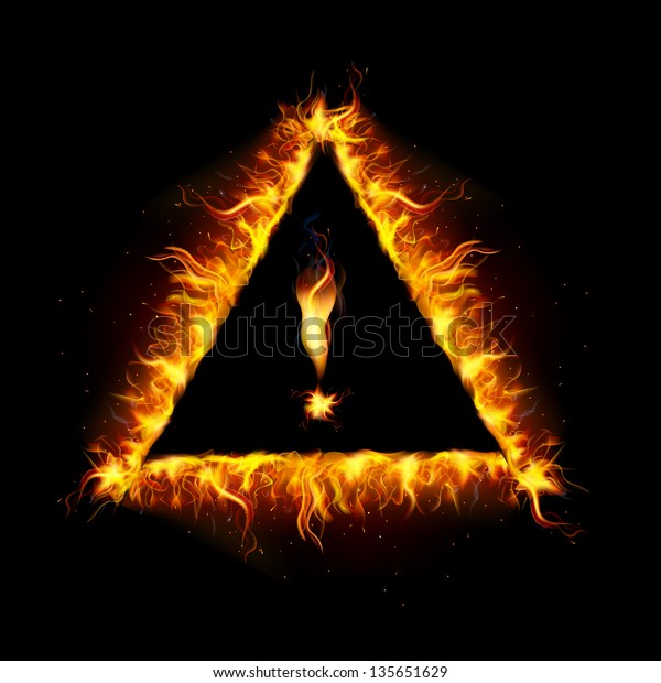 Illustration Danger Sign Made Fire Flame Stock Vector (Royalty Free ...