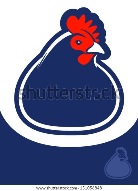 Illustration Dark Blue Chicken Symbolvector Chicken: vector de stock ...