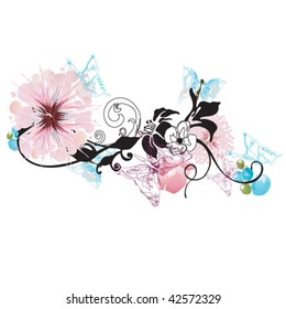 Floral Spring Background Swirls Flowers Stock Vector (Royalty Free ...