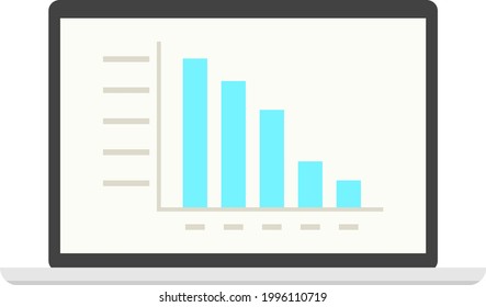Illustration Decreasing Trend Bar Graph Displayed Stock Vector (Royalty ...