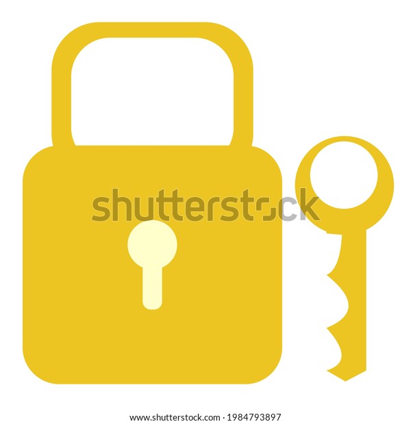 Illustration Depicting Lock Key Icon Lock Stock Vector (Royalty Free ...
