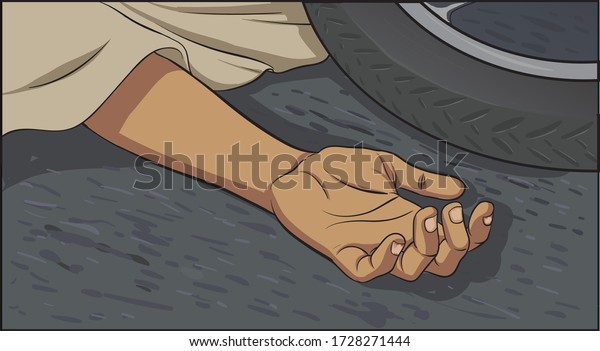 Illustration Depicting Motorcycle Accident Vector Stock Vector (Royalty ...