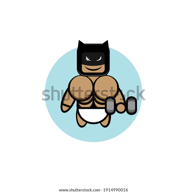 Illustration Design Burly Character Bat Man Stock Vector (Royalty Free ...