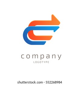Illustration Design Business Logotype Progress Arrow Stock Vector ...