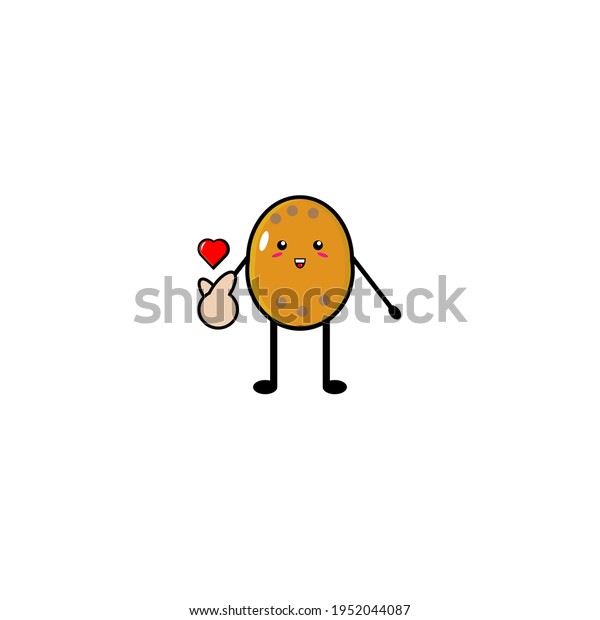 Illustration Design Cute Potato Characters Giving Stock Vector (Royalty ...