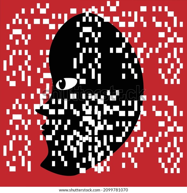 Illustration Design Face Concept Design Pixels Stock Vector (Royalty ...