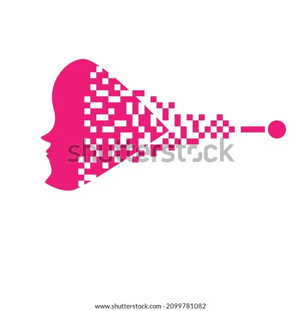 Illustration Design Face Concept Design Pixels Stock Vector (Royalty ...